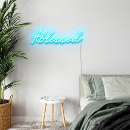 #Blessed Trendy Light Up Word Sign by Custom Neon for Home & Cafe