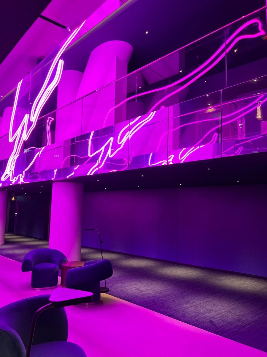 W Hotel Suspended LED Neon Art Installation - Custom Neon® Showcase
