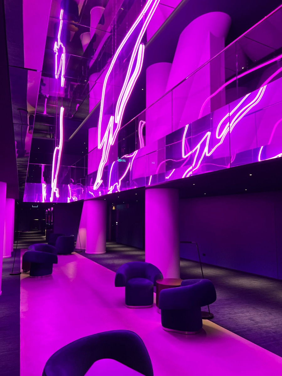 W Hotel Suspended LED Neon Art Installation - Custom Neon® Showcase